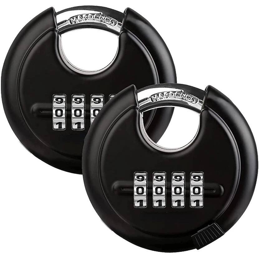 4 Digit Combination Disc Padlock with Hardened Steel Shackle Outdoor ...