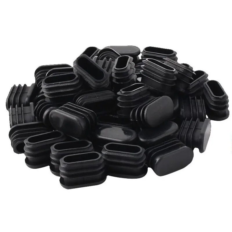 Plastic Tube Inserts Oval Chair Table Leg Feet Cover Pipe End Cap 50pcs ...