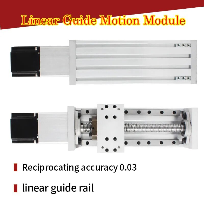 LY CNC Linear Guide 1605 Ball Screw Sliding Table 100-600mm Effective Stroke Guide Rail XYZ Axis ...