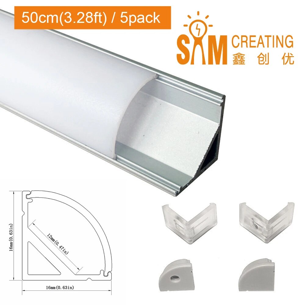V-Shape Channel Aluminium Profile for LED Strip Light Living Room ...