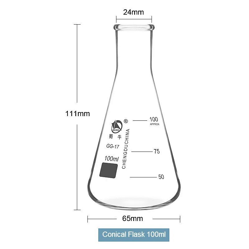 Newly launched Glass Conical Flask High Borosilicate Glass Erlenmeyer ...