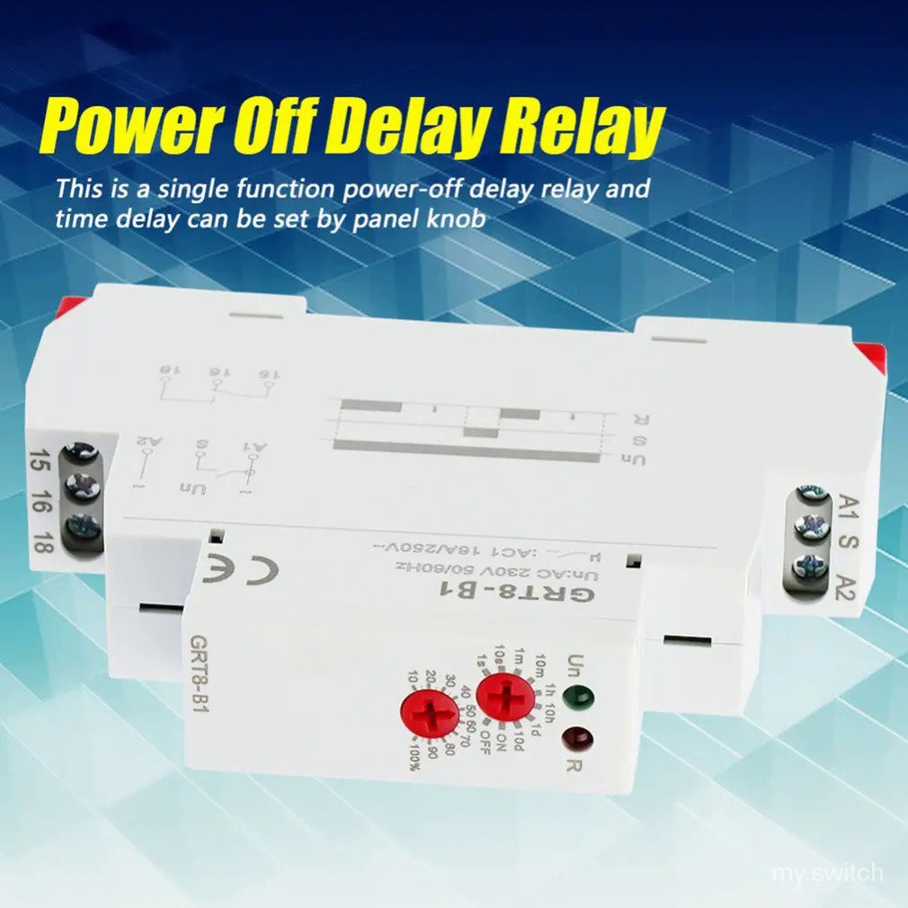 GRT8-B1 Mini Power Off Delay Time Relay Timer Relay DIN Rail Type AC ...