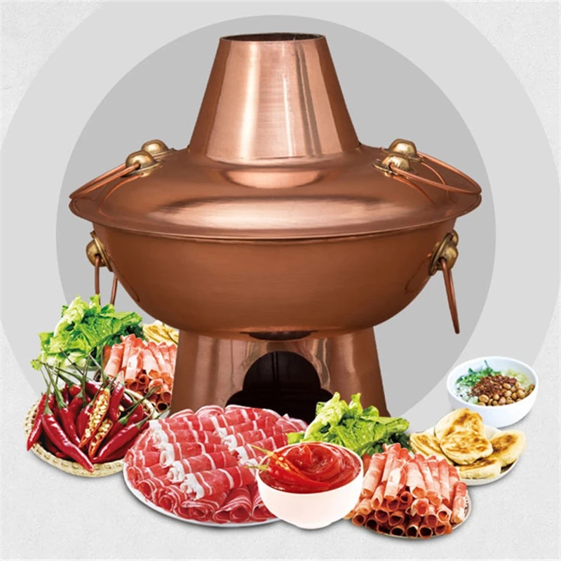 57L Old Beijing stove Instant boiled mutton charcoal manual copper pot ...