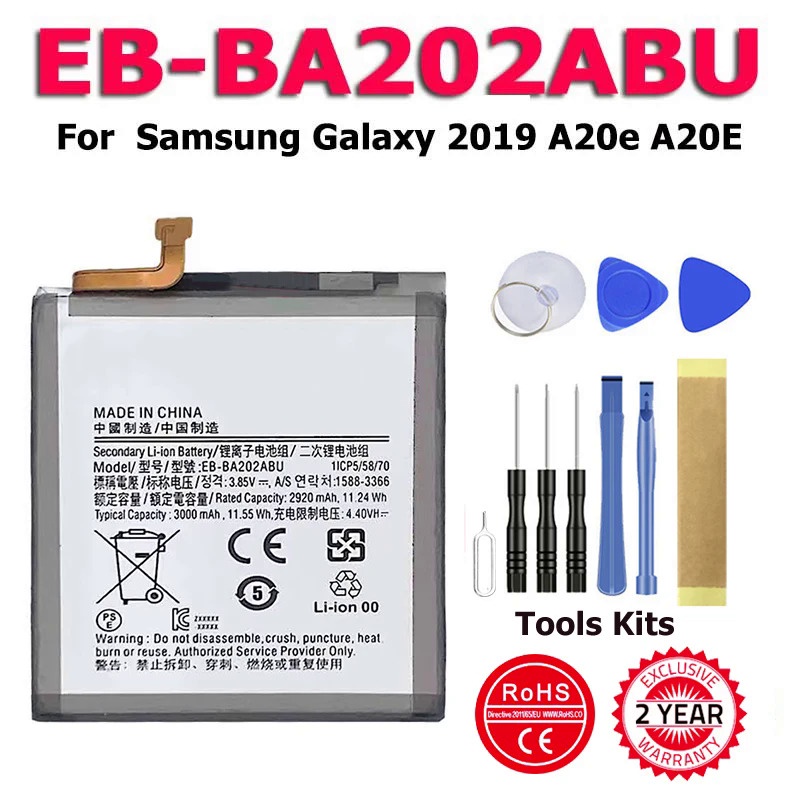 Ⓩ100% New EB-BA202ABU Battery For Samsung Galaxy 2019 A20e A20E A20 ...