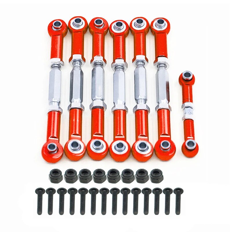 24O 7PCS Upgraded Full Car Tie Rod Adjustable Linkage Pull Rod Servo ...