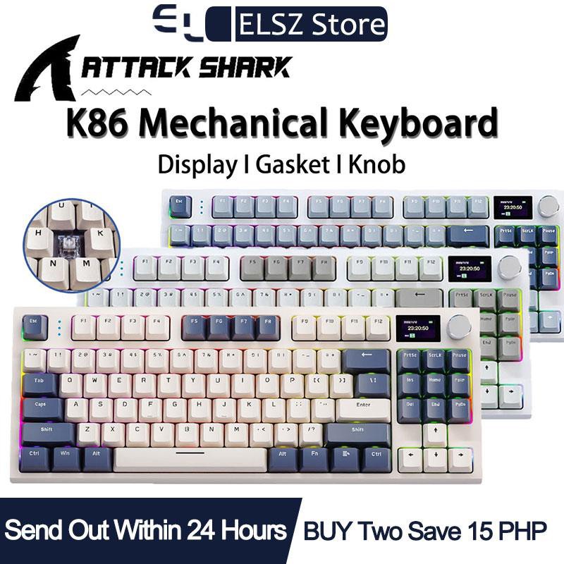 Attack shark K86 Mechanical Keyboard Trimode Bluetooth Wireless RGB ...