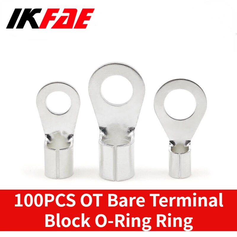 100PCS OT Terminal Block O-Ring Ring Type Terminal Block Cable Wire ...