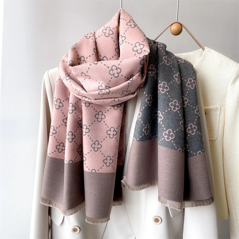 Winter Women's Scarf Luxury Design Double sided Cashmere Feel Scarf ...