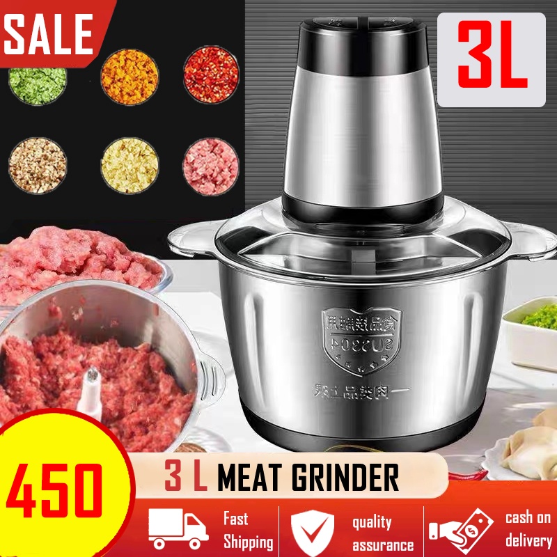 3L meat grinder multifunctional stainless steel electric food shredder ...