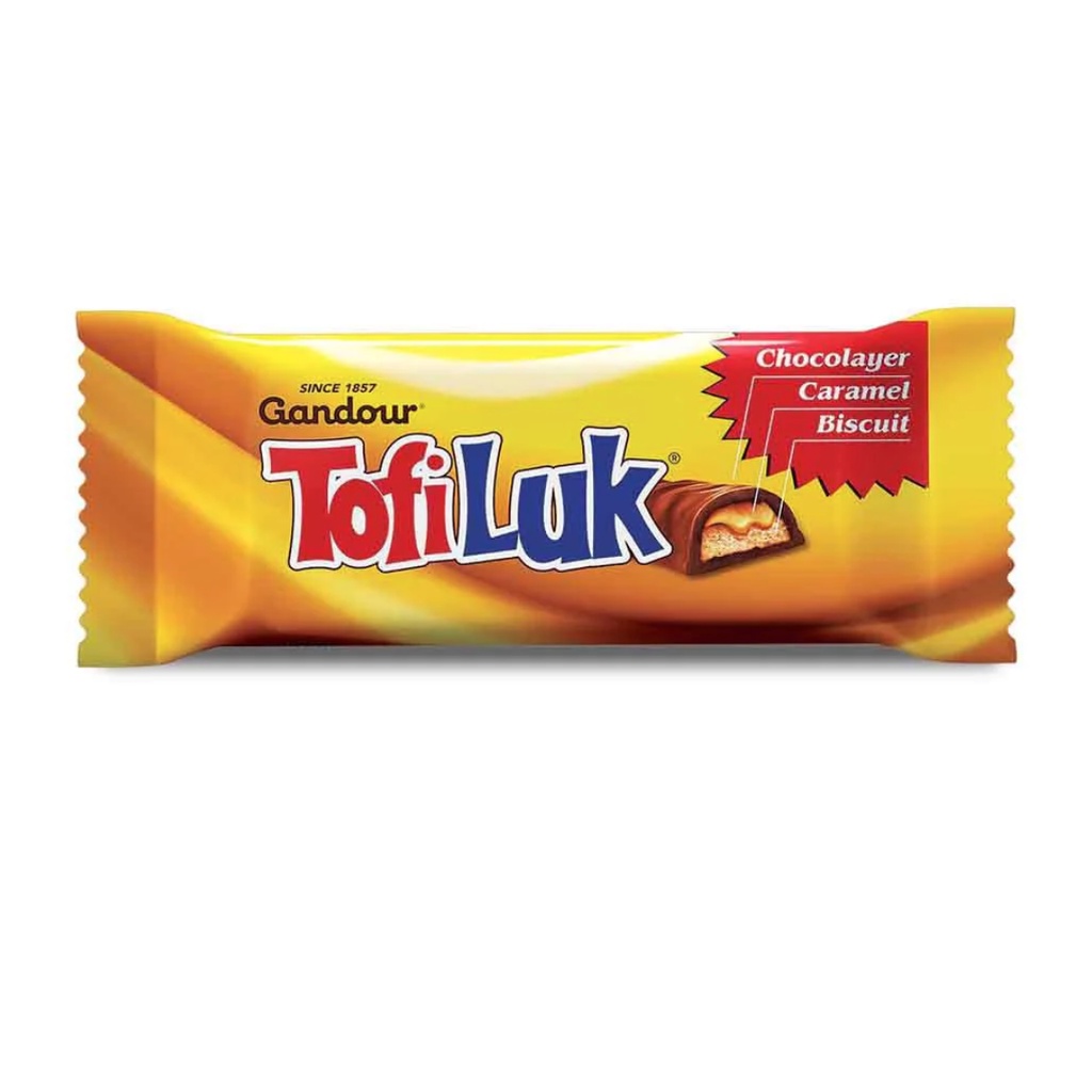 TOFILUK CHOCOLATE BAR Gandour Chocolayer Caramel Biscuit Caramel Crunch ...