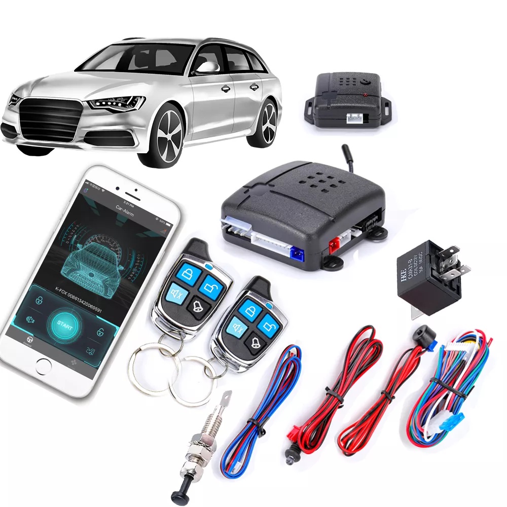 DC 12V universal car alarm security system anti-hijacking remote ...