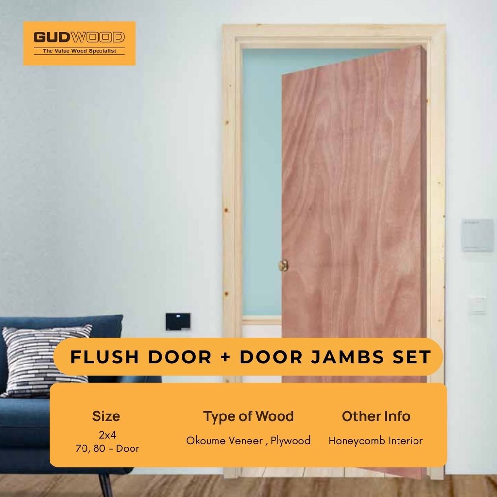 Matimco Gudwood Flush Door Door Jambs Set Hamba ng Pinto Ready to ...