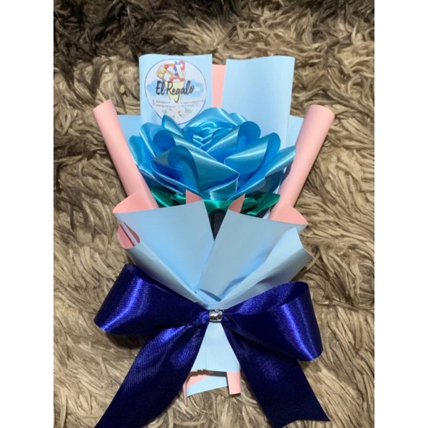 Single Stem Satin Rose Bouquet WITH FREE CARD | Shopee Philippines