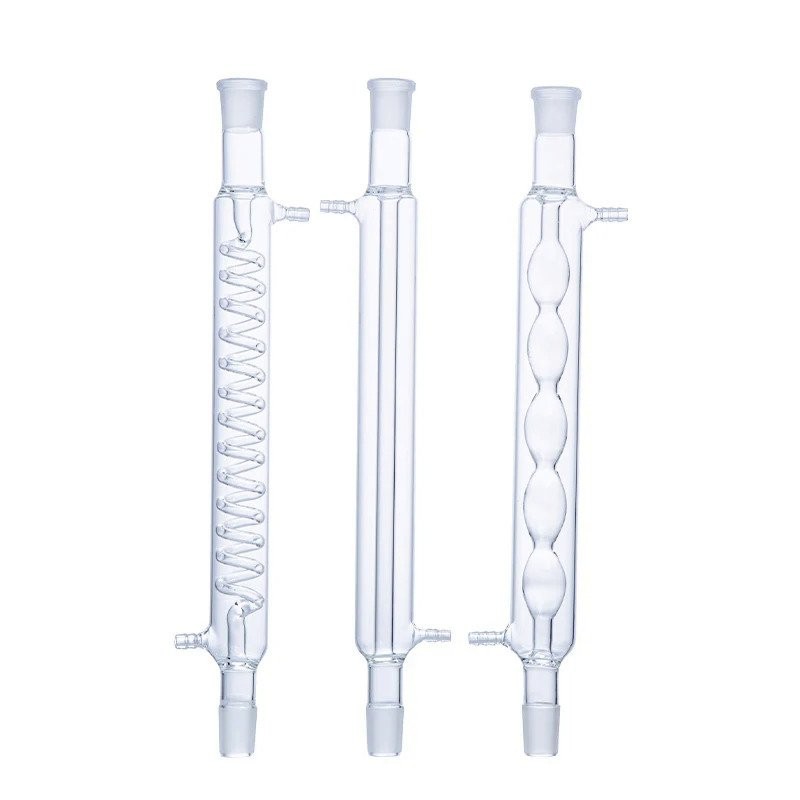 Laboratory screw type spiral graham glass Condenser Pipe with coiled ...