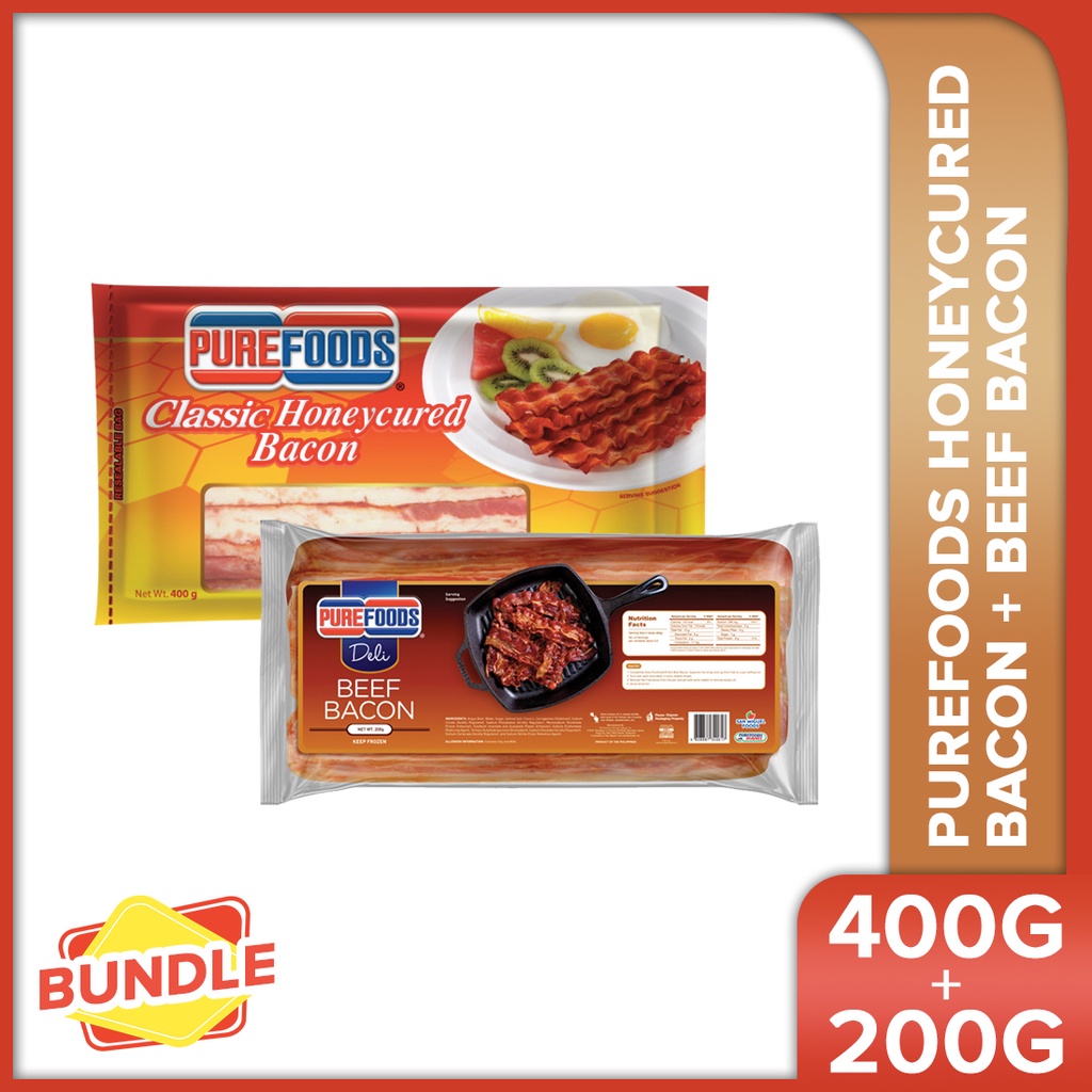 Purefoods Honeycured Bacon 400G Purefoods Beef Bacon 200G | Shopee ...