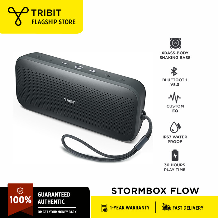 Tribit StormBox Flow Bluetooth Speaker, Portable Speaker with XBass ...