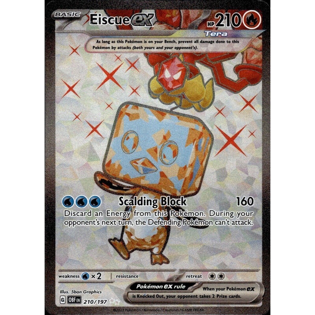 Eiscue ex - 210/197 - Full Art Secret Rare Obsidian Flames - Pokemon ...