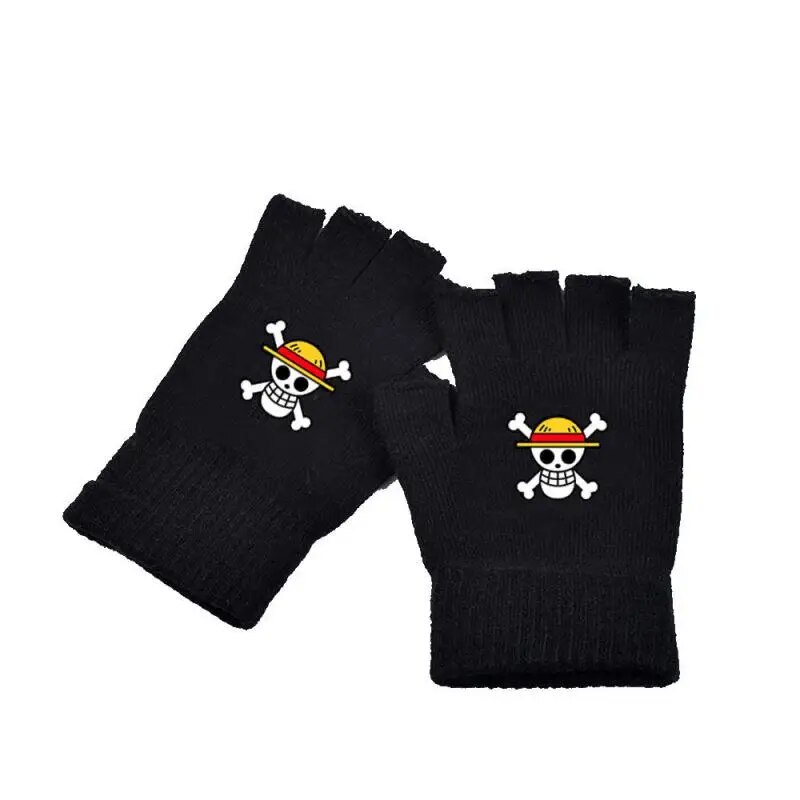 22 Styles Anime One Piece Skeleton Half Finger Gloves Luffy Roronoa ...