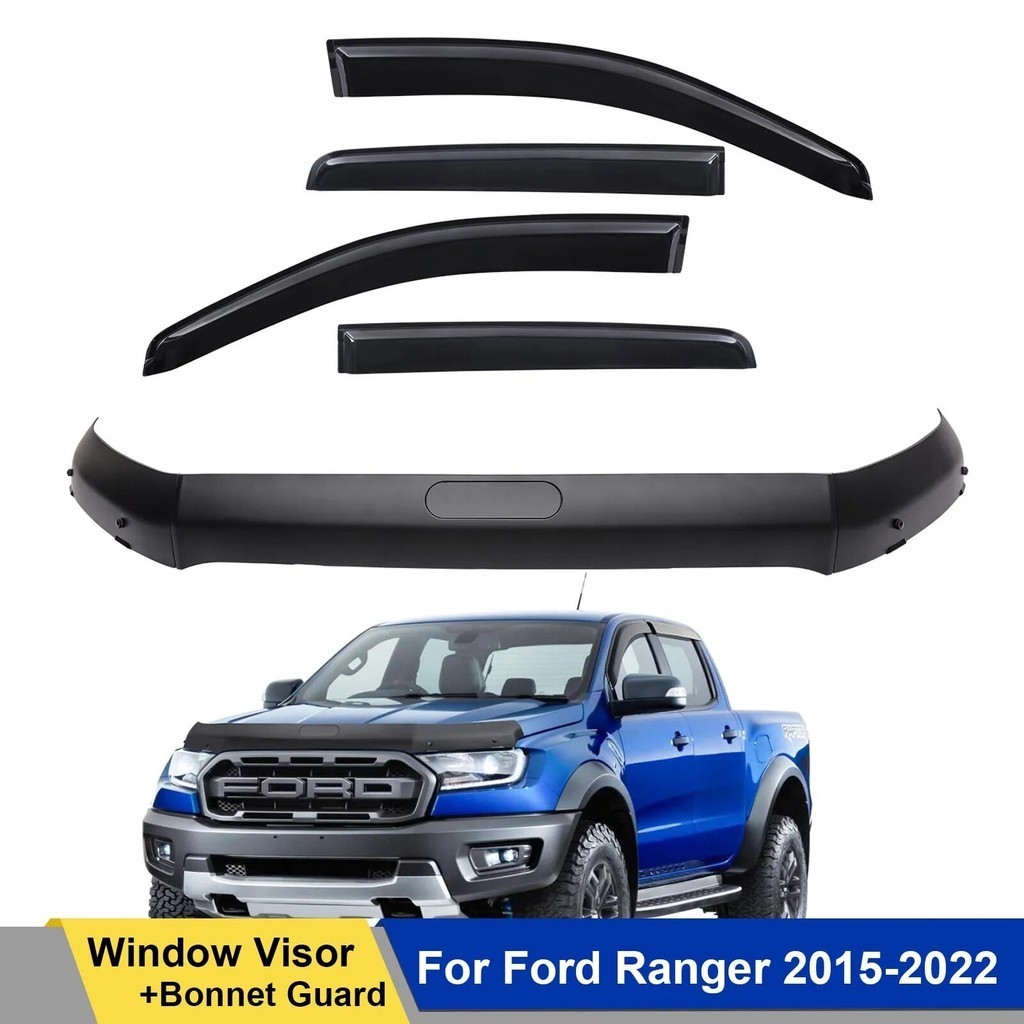유Raptor Style Window Visor Door Visor + Bonnet Guard Shields for Ford ...