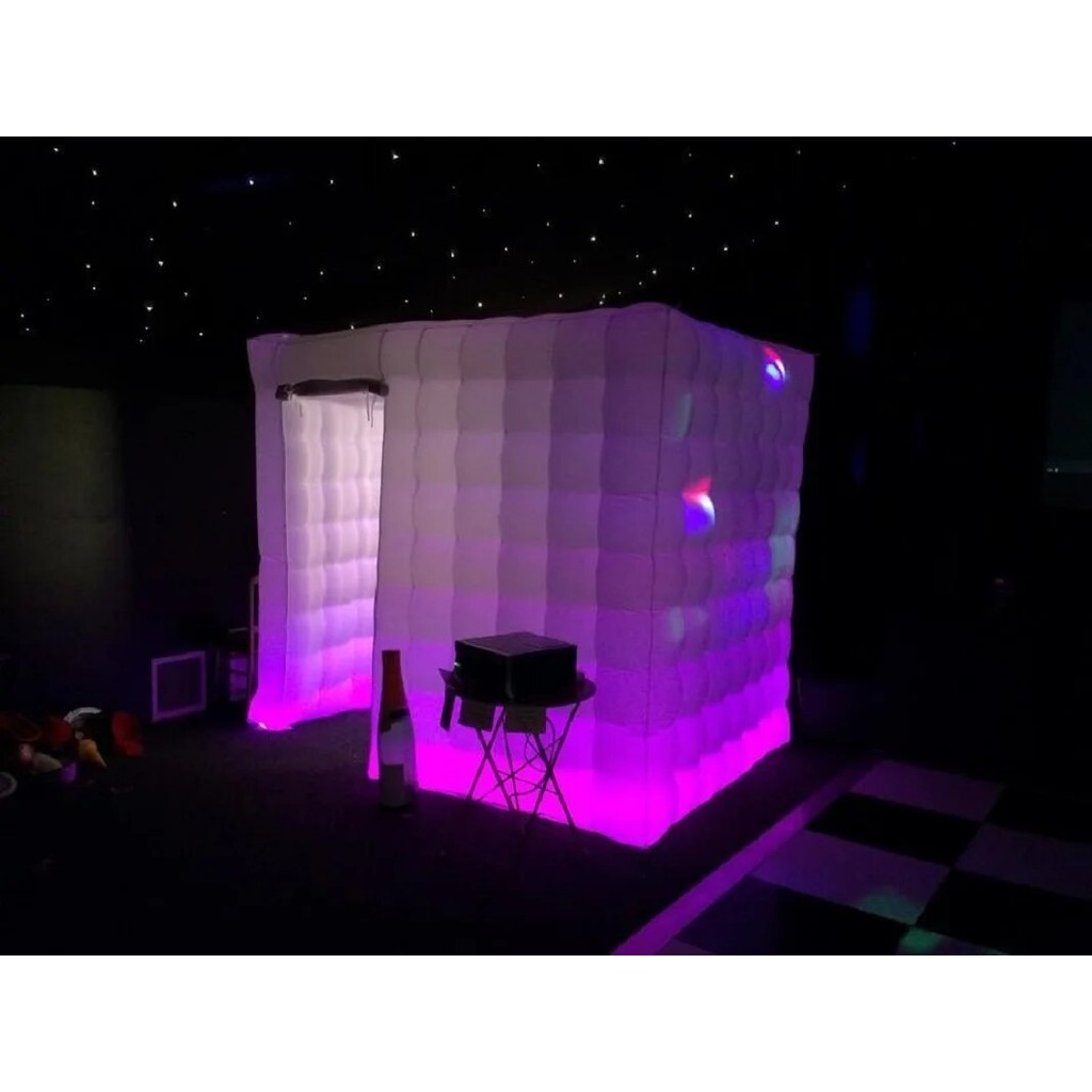 ~Inflatable Cube Tent With RGB LEDs Inflatable Photo Booth Enclosure ...