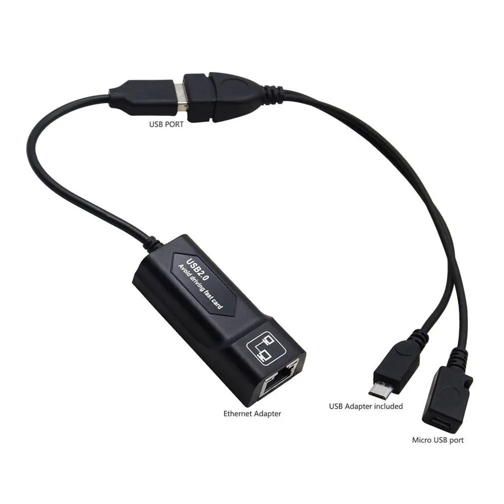 USB 2.0 To RJ45 Adapter/2X Mirco USB Cable LAN Ethernet Connector And ...