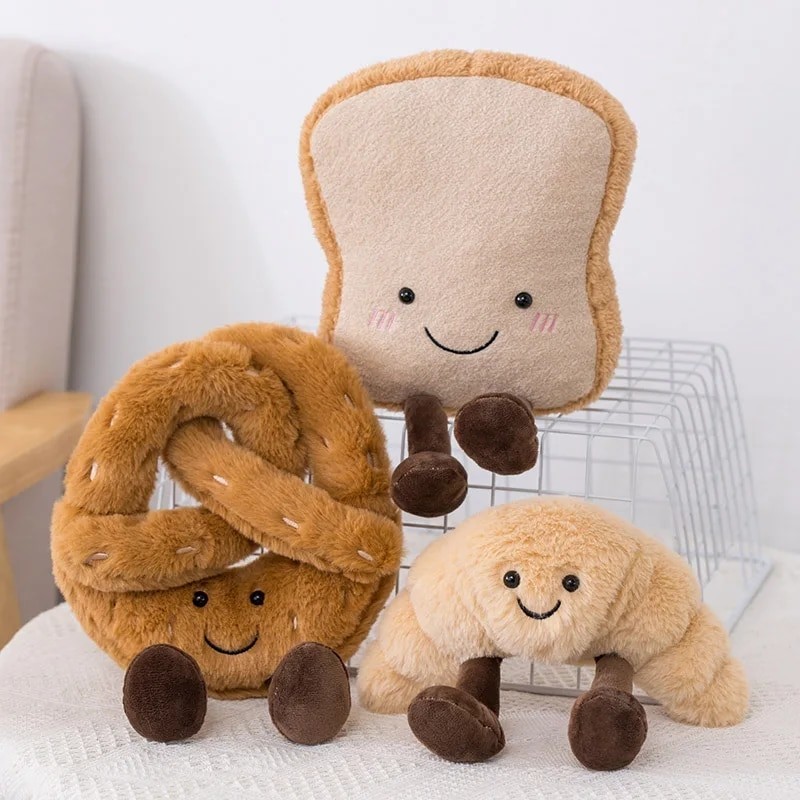 New Cute Pretzel Croissant Toast Bread Food Plush Toy Stuffed Cartoon ...
