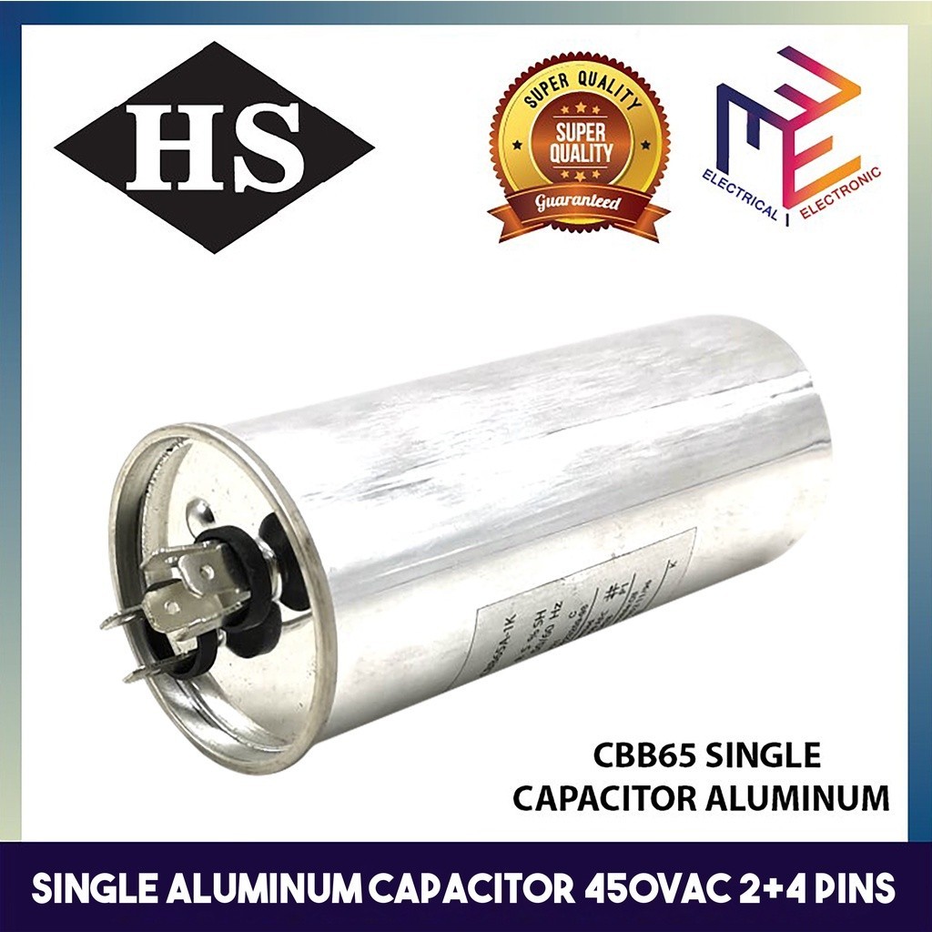 CAPACITOR CBB65 SINGLE Aluminum 450VAC Rated Motor Run Round Capacitor ...