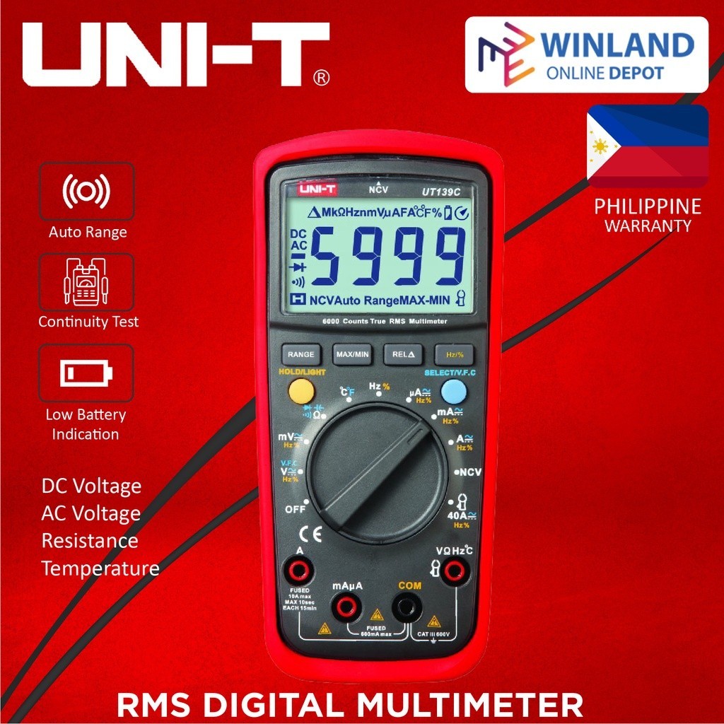 UNI-T by Winland UT139C True RMS Digital Multimeter Multi-meter Multi ...