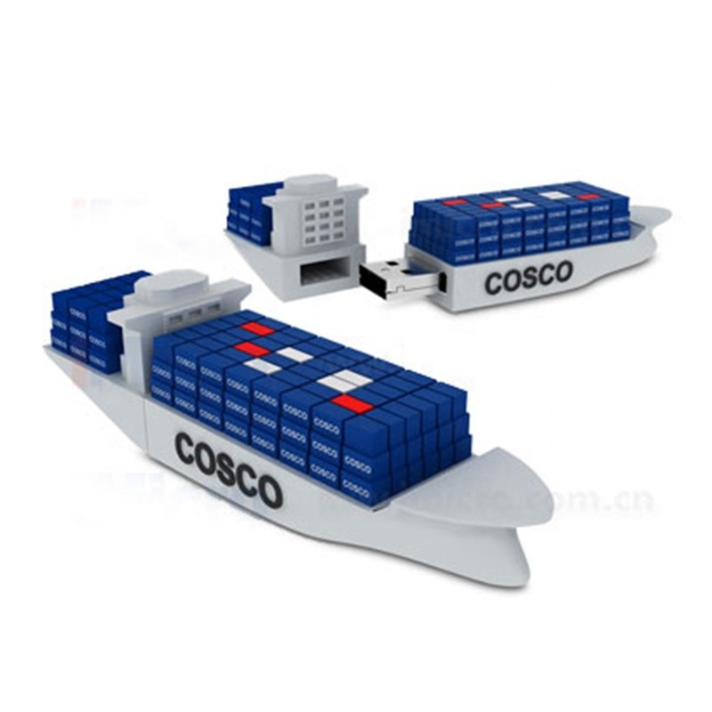 Custom Container Ship Memoria USB Boat Shape Gift Rubber Flash Disk 8G ...