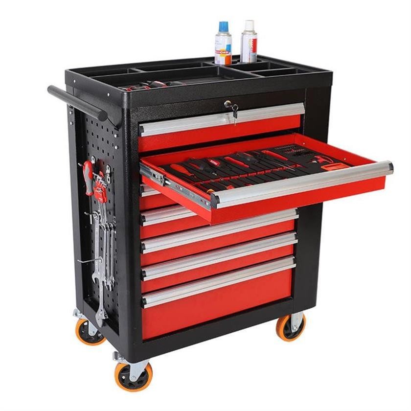 7-Drawer Stainless Steel Auto Repair Tool Box Cart Rolling Workbench ...