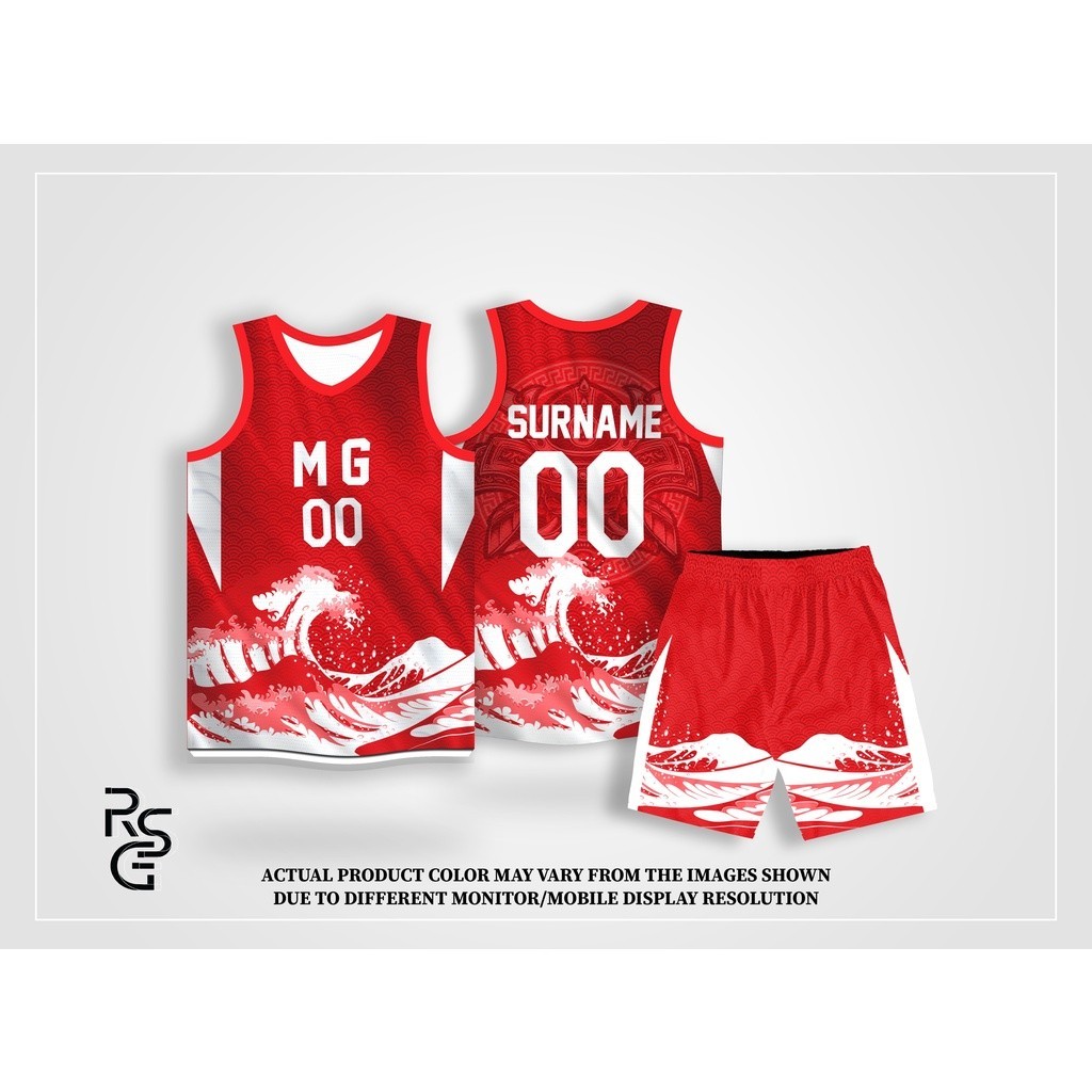 2022 Jersey Full Sublimation Japanese Red Waves | Shopee Philippines