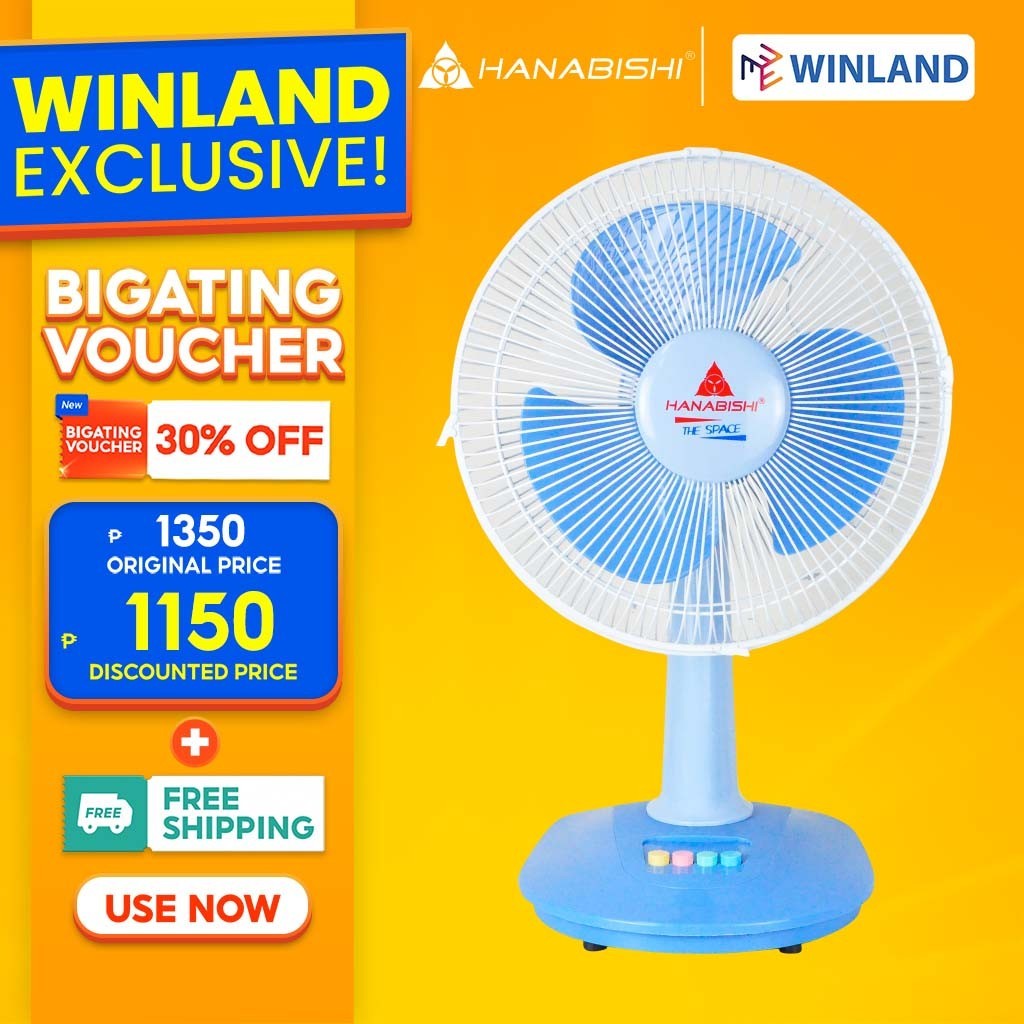 Hanabishi by Winland 12inches 3 Blades Desk Fan | Electric Fan 40watts ...