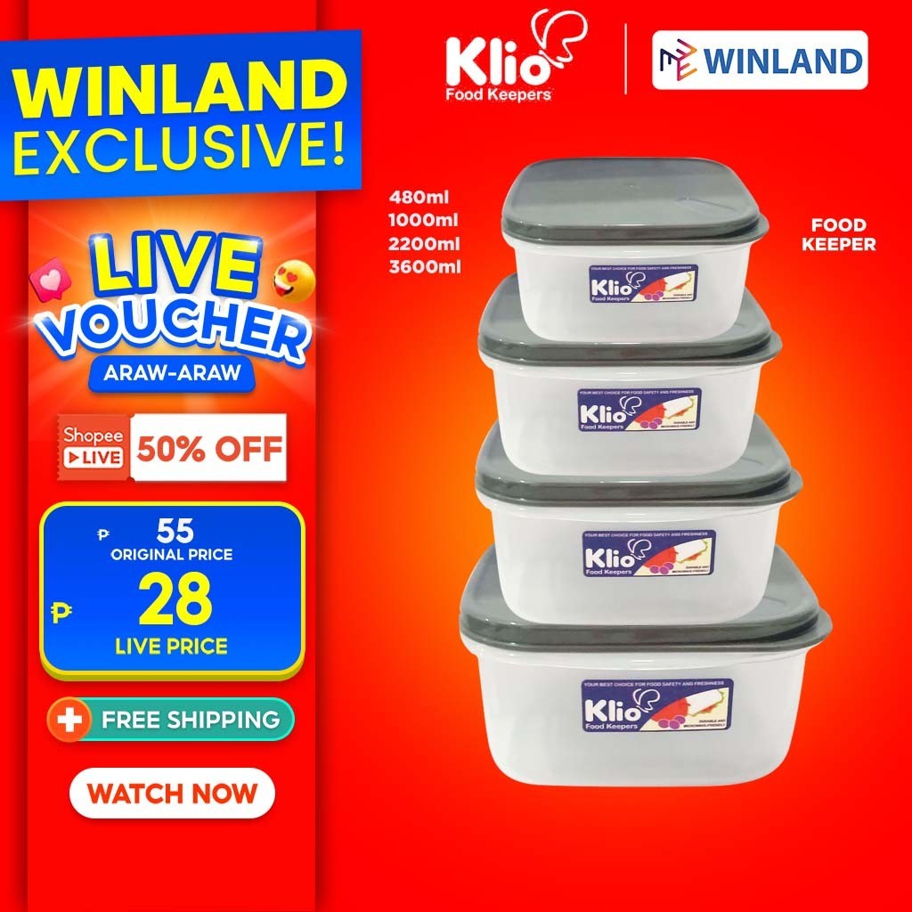 Klio by Winland Square Stackable Food Keeper Square Container Storage ...