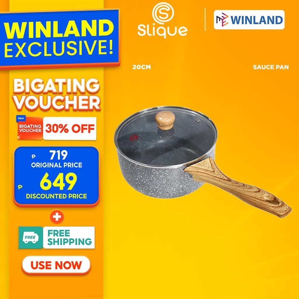 Slique Marble Sauce Pan 20cm Premium Multi Layer Non-Stick Marble ...