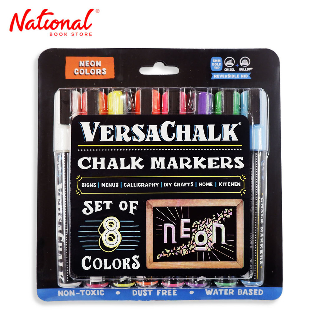 Versachalk Neon Liquid Chalk Markers Set Of 8 (Bold) | Shopee Philippines