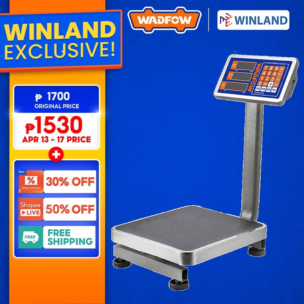 Wadfow By Winland 60kg Rechargeable Electronic Weighing Scale Platform