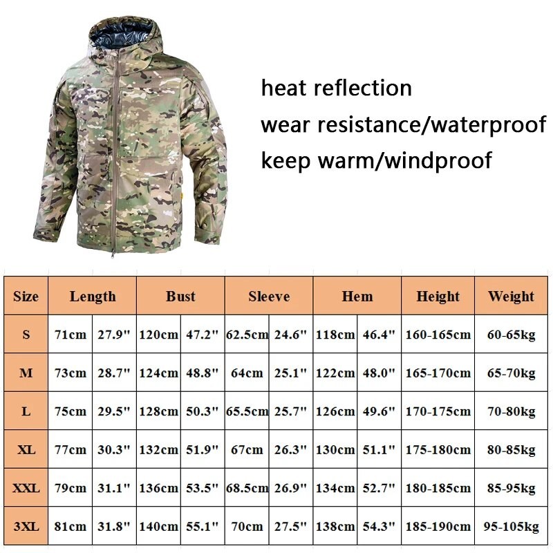 salable product Thermal Jackets Combat Coat Clothes Coats Winter Hiking ...