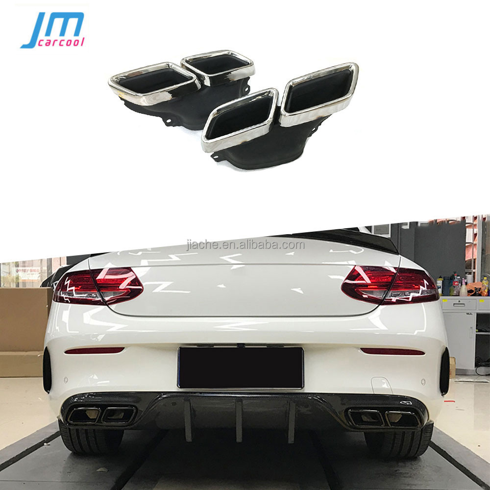 Car Stainless Steel Exhaust Muffler Tips For Mercedes Benz W205 Class C ...