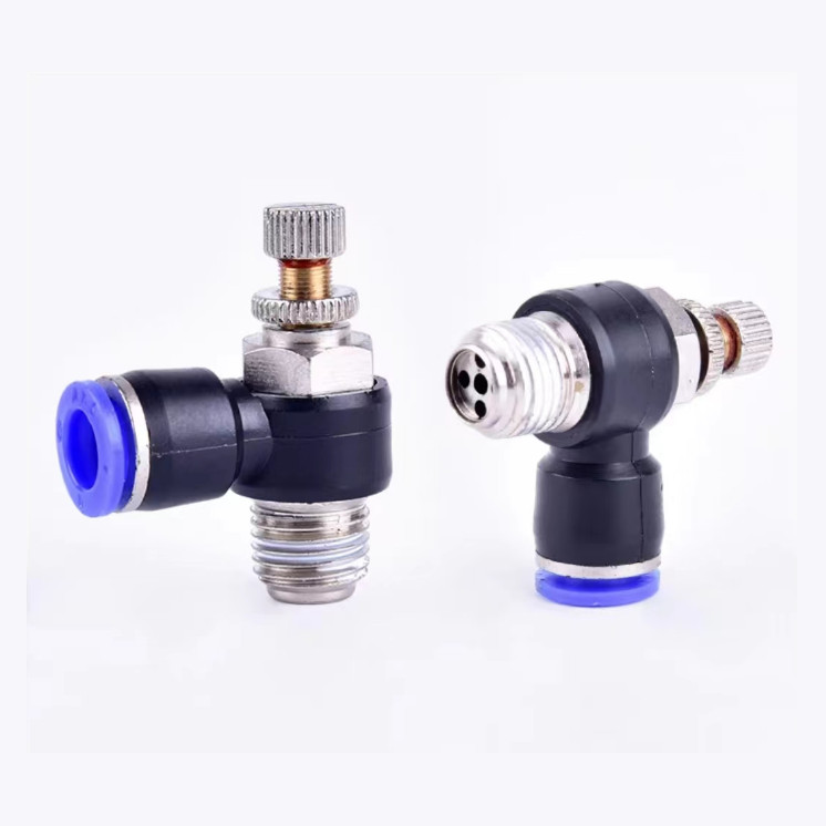 Speed Control Throttle Valve Plastic Pneumatic Connector Air Flow Speed SL series Pipe Quick ...
