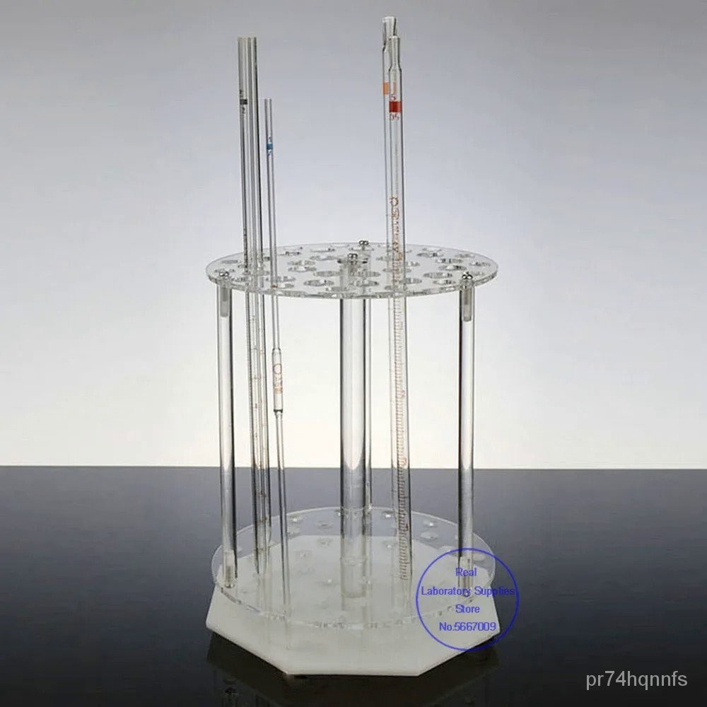 1pcs lab organic glass round 18/28/32/42holes tube rack Perspex pipette ...