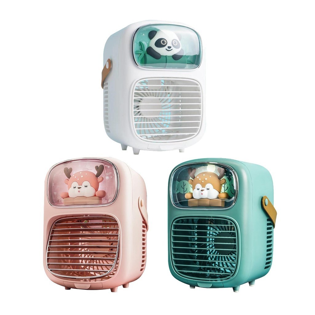 Mini Air Conditioner Fan Cute Pet Night Light Camping Cooling Mister ...