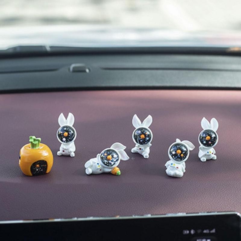 ️Rabbit Statue Ornament Astronaut Rabbit With Star Face Car Ornaments ...