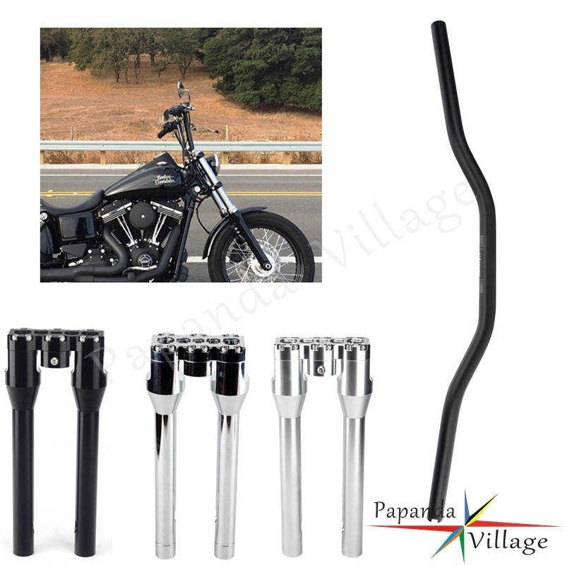 ️Motorcycle Modular Upright Handlebar Risers Kit Club Style T Bar Clamp ...