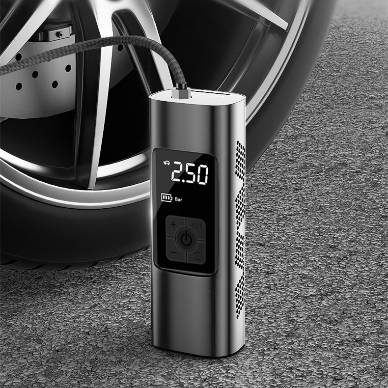 Car Air Compressor 6000mAh Electric Tyre Inflator Pump With LED Lamp For Motorcycle Bicycle Tire ...