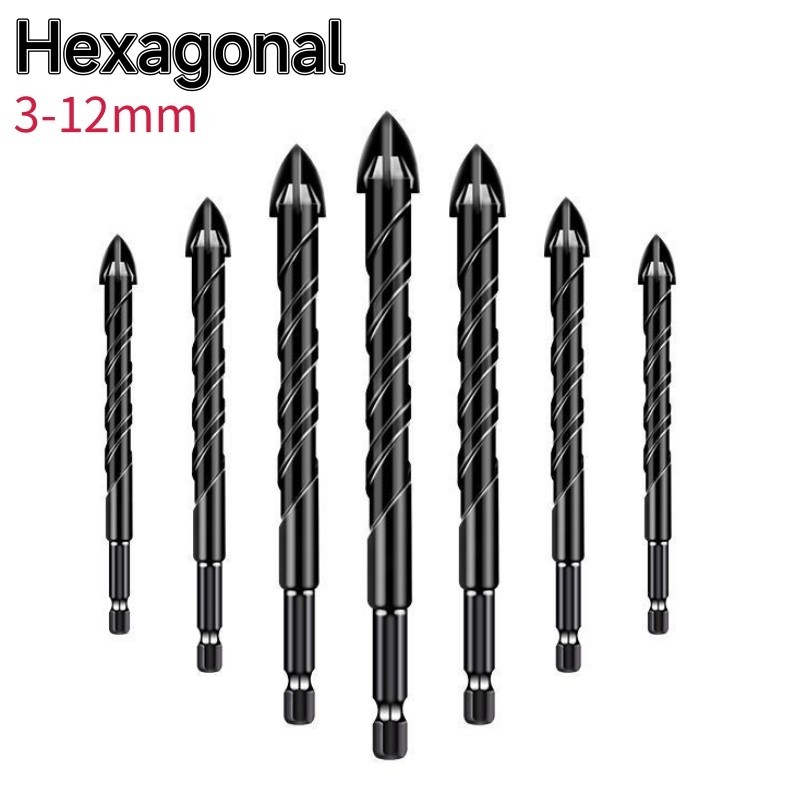 7pcs Concrete Drill Bit Set 3-12mm Masonry Drill Bits Set Carbide For ...