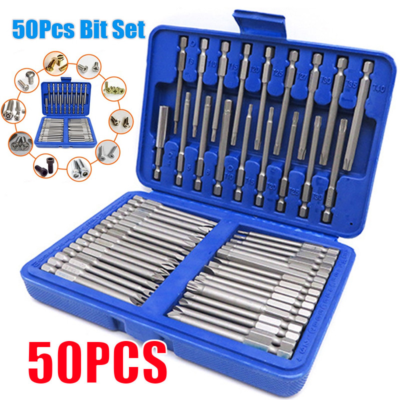 50/8pcs 75mm Extra Long Reach Bit Set Security Screwdriver Bits Torx Star Hex Bit | Shopee ...