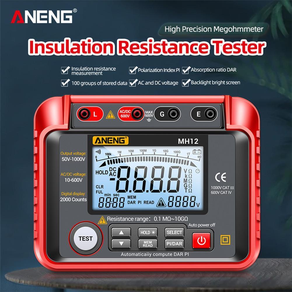 MH12 Digital Ground Resistance Meter Precision High Voltage Voltmeter ...