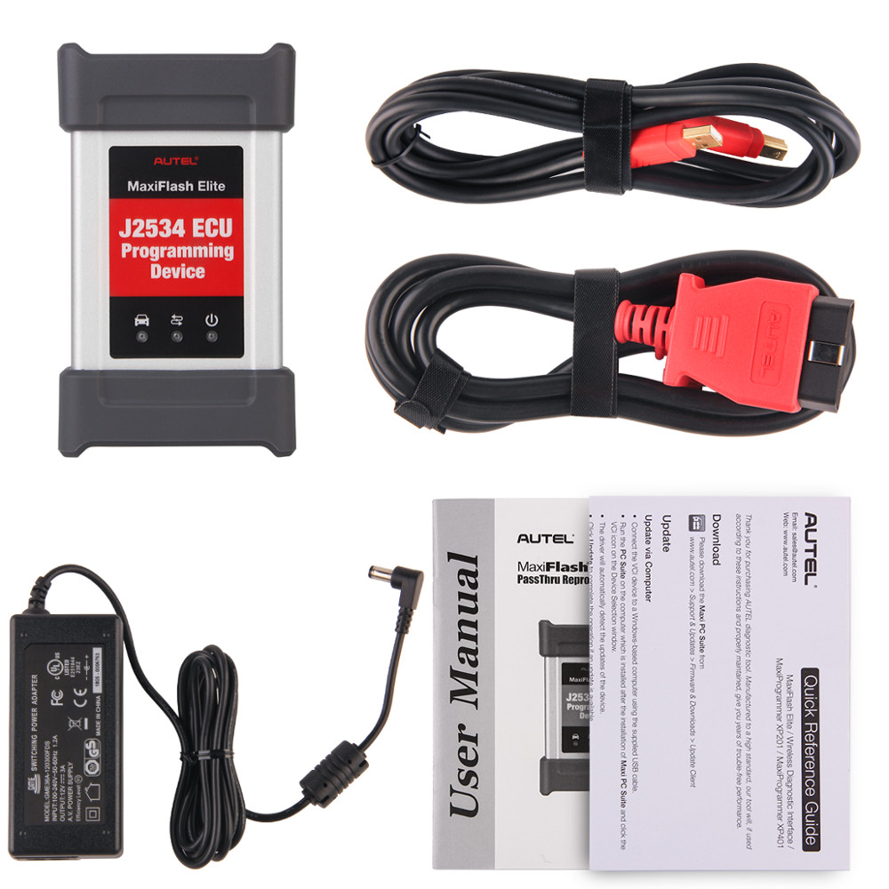~Autel MaxiFlash Elite J2534 ECU Programming Device Connection Internet Update Works with PC ...