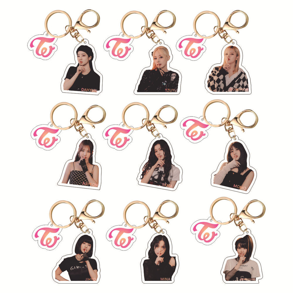 Kpop Twice Keychain Keyring New Album Photo TZUYU SANA MINA NAYEON MOMO ...