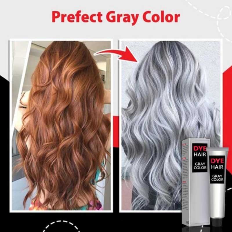 Natural Plant Gray Color Hair Dye Cream for Unisex Grey Silver ...